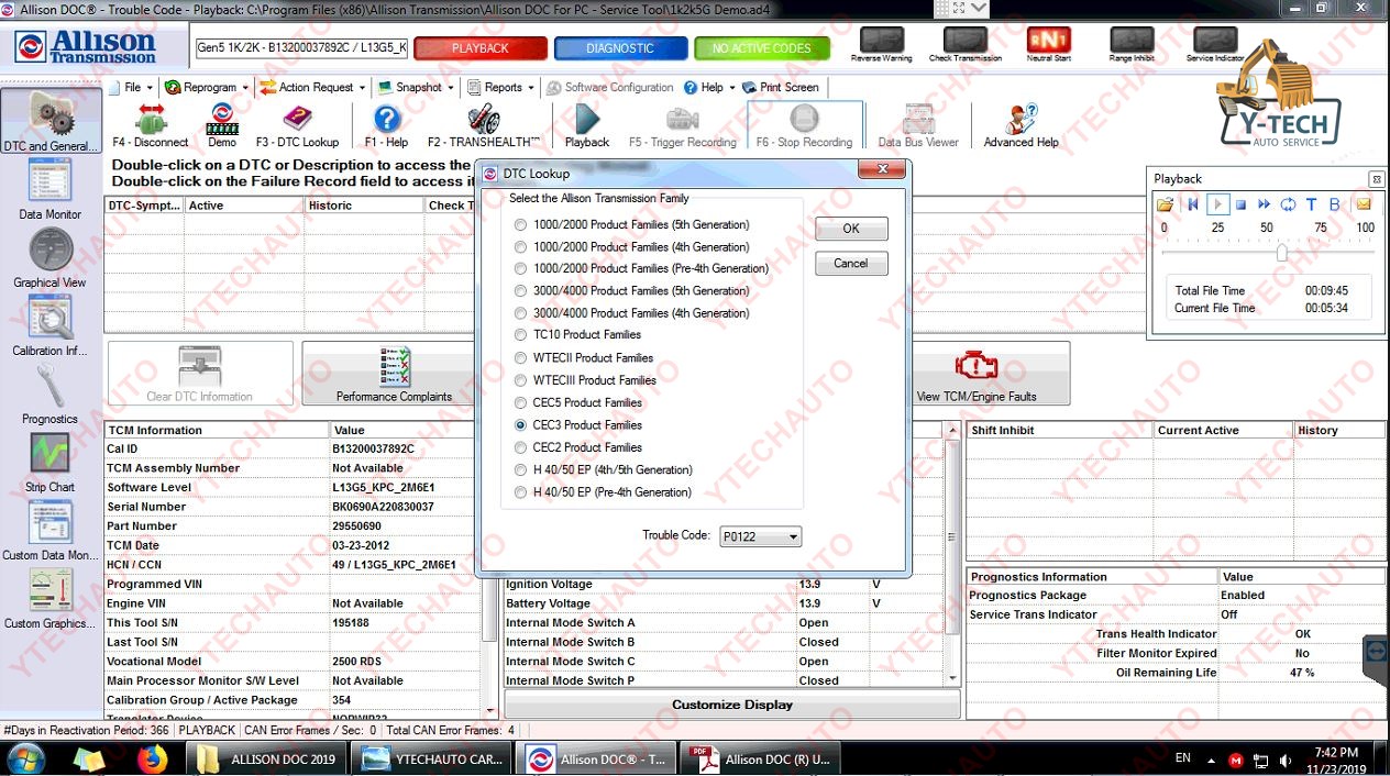 ALLISON DOC 2019 + 5th Gen. Data + Troubleshooting Manuals + Wiring ...