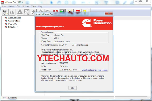 [2025] Cummins Inpower Pro 15.1 + INCAL (PGA) 01.2025 | Y-TECH AUTO SERVICE